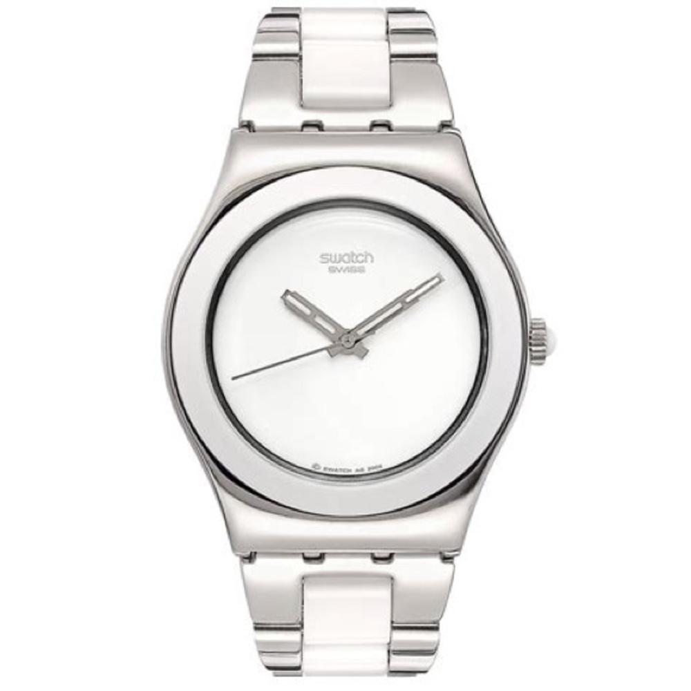 Swatch Irony White Ceramic Stainless Steel Quartz Wat… - Gem